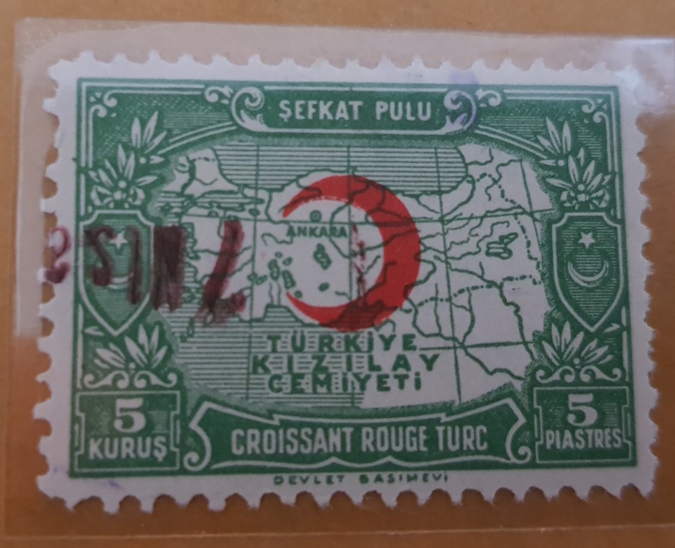 Turkey Stamp Red Crecent Symbol And Map 5k - Stamp Community Forum