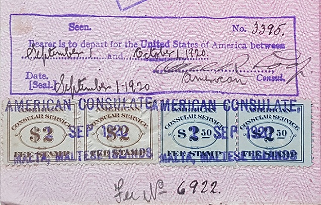 1920 US Consular Service Fee Stamps Used At Malta - Stamp Community Forum