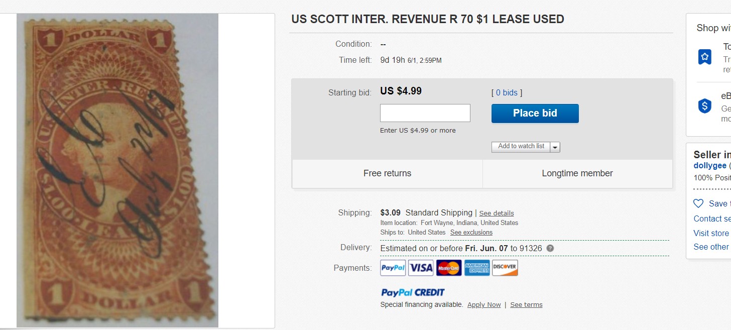 A Friendly Note To Revenue Stamp Sellers On Ebay - Stamp Community Forum