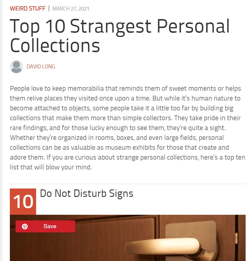 Top 10 Strangest Personal Collections - Stamp Community Forum