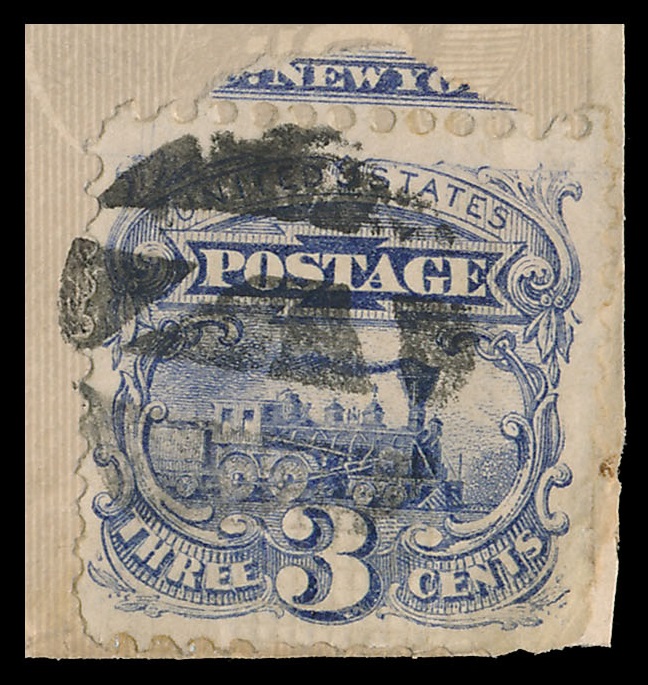 Early Tobacco Cover - 1869 3-Cent Locomotive With Top Margin Markings ...