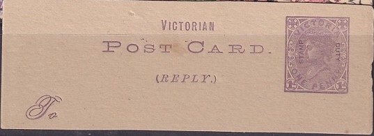 Stamp Duty Over Print On Victoria One Penny Post Card - Stamp Community ...