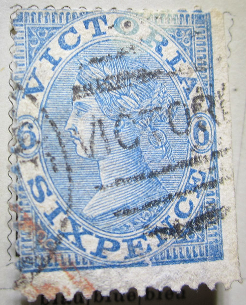 Australia Queen Victoria 6-P Blue 1860-S/1870-S Indentification - Stamp ...
