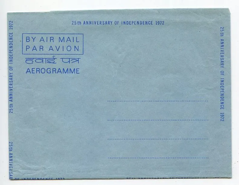 Any Info On This 1972 Aerogramme From India With Missing Red Color ...